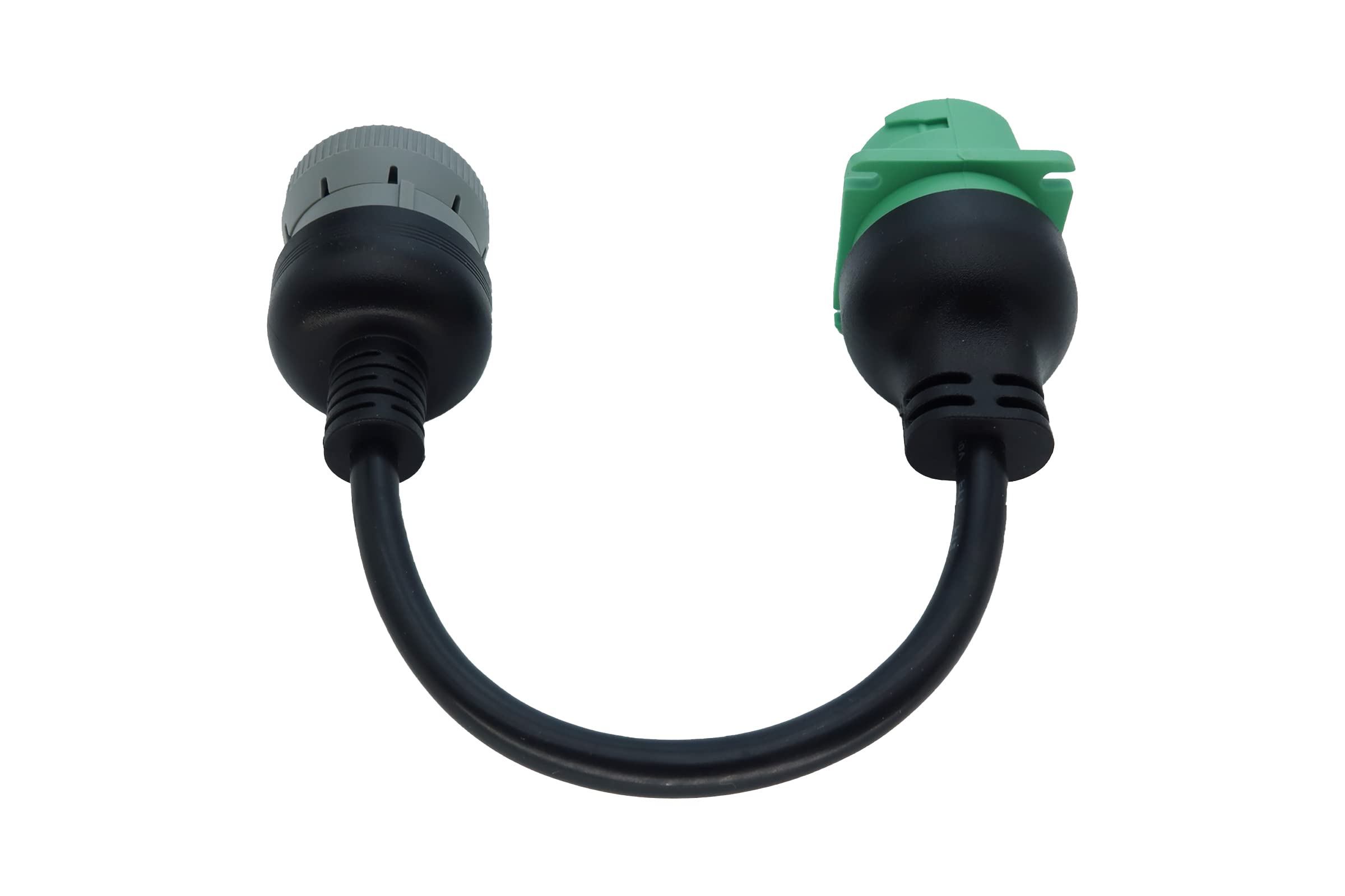 6pin J1708 to Type2 Green 9pin J1939 Adapter Cable for Trucker and car 1ft/30cm