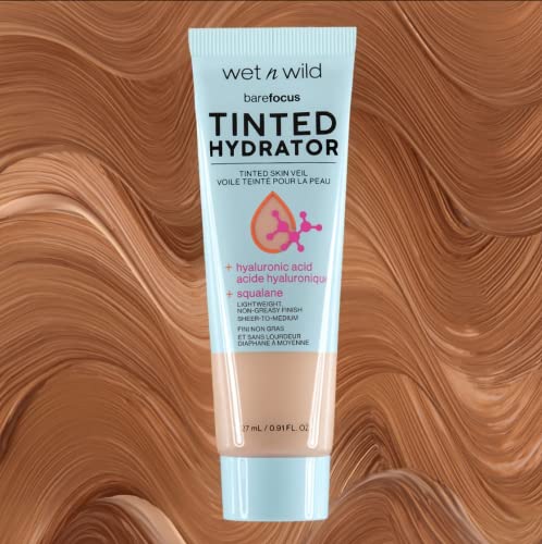 Wet n Wild Bare Focus Tinted Hydrator Matte Finish, Medium Tan, Oil-Free, Moisturizing Makeup | Hyaluronic Acid | Sheer To Medium Coverage