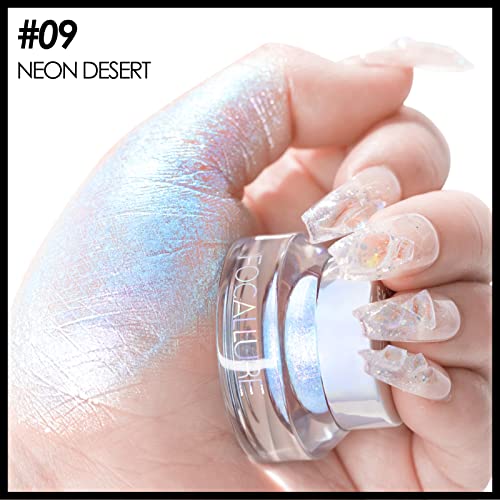FOCALLURE Chameleon Cream Eyeshadow,Intense Color Shifting Creamy Eye Shadows,Eye Makeup with Highly Pigmented Metallic,Shimmer,Multi-Reflective Finishes,Long-Lasting with No Creasing,Neon Desert