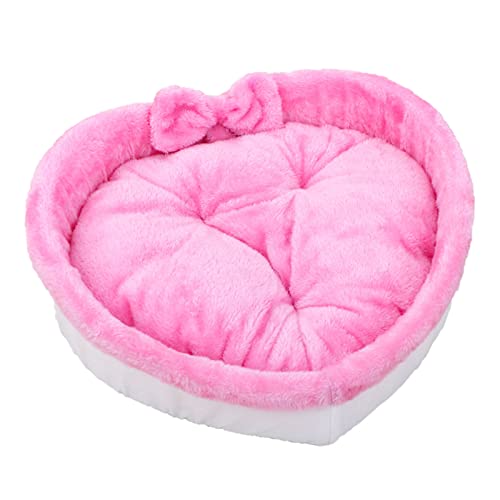WE-POLUJ Cat Bed - Heart-Shaped Pet Bed for Cats or Small Dogs, Anti-Slip Bottom, Washable Self Warming Autumn Winter Indoor Sleeping Bed