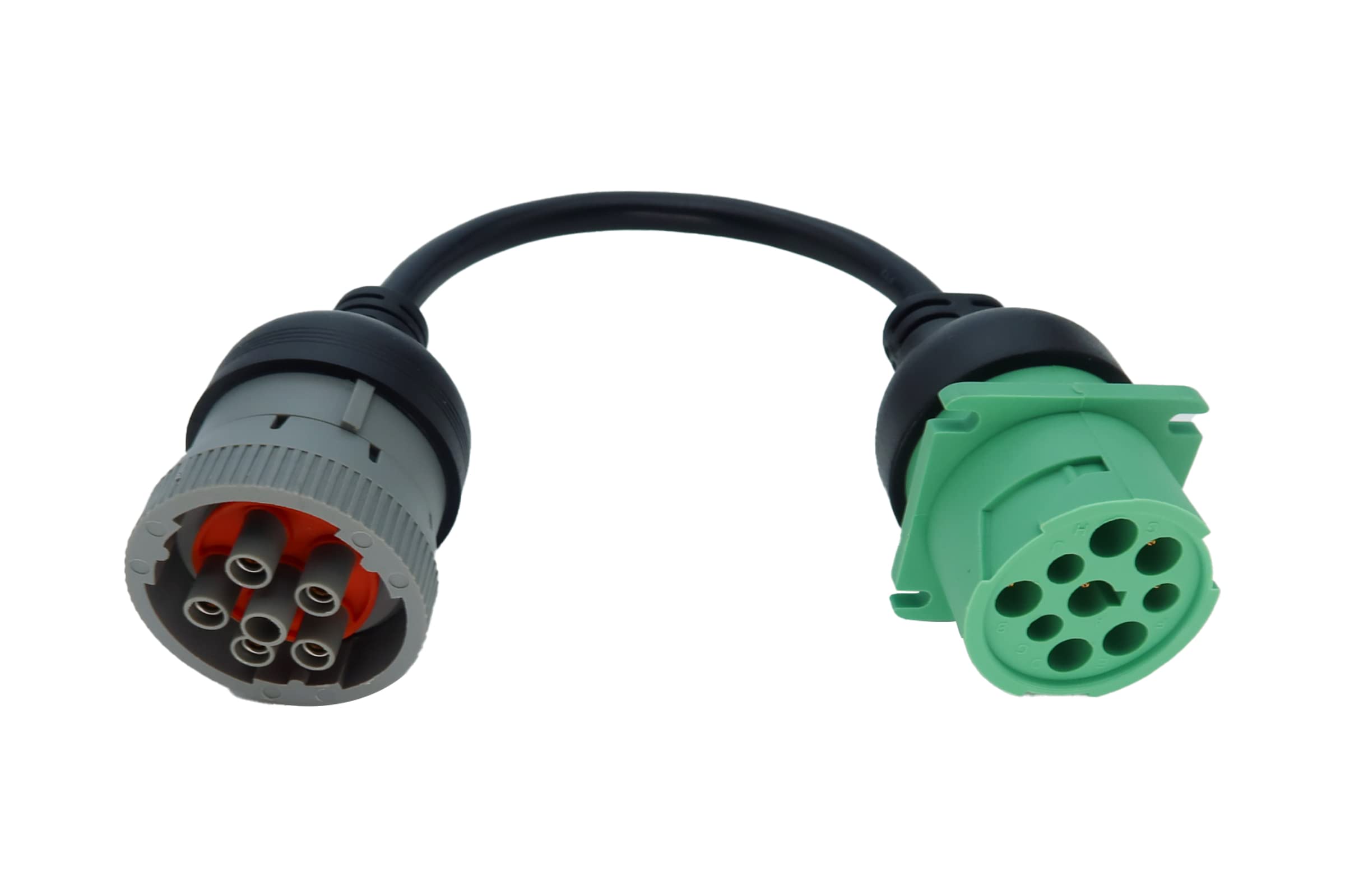 6pin J1708 to Type2 Green 9pin J1939 Adapter Cable for Trucker and car 1ft/30cm