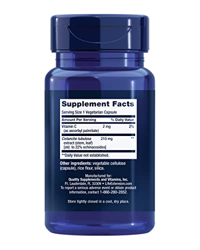Life Extension Standardized Cistanche – Supports Immune & Cardiovascular Health – Gluten-free – Non-gmo – Vegetarian – 30 Vegetarian Capsules