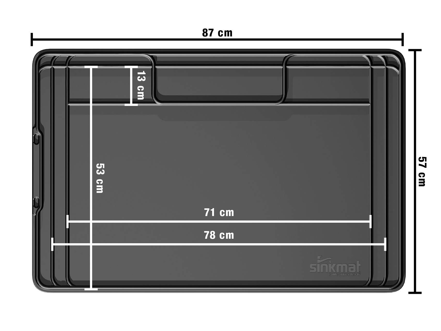 WeatherTech SinkMat Waterproof Under The Sink Cabinet Protection Mat, 34 by 22 Inches, Black