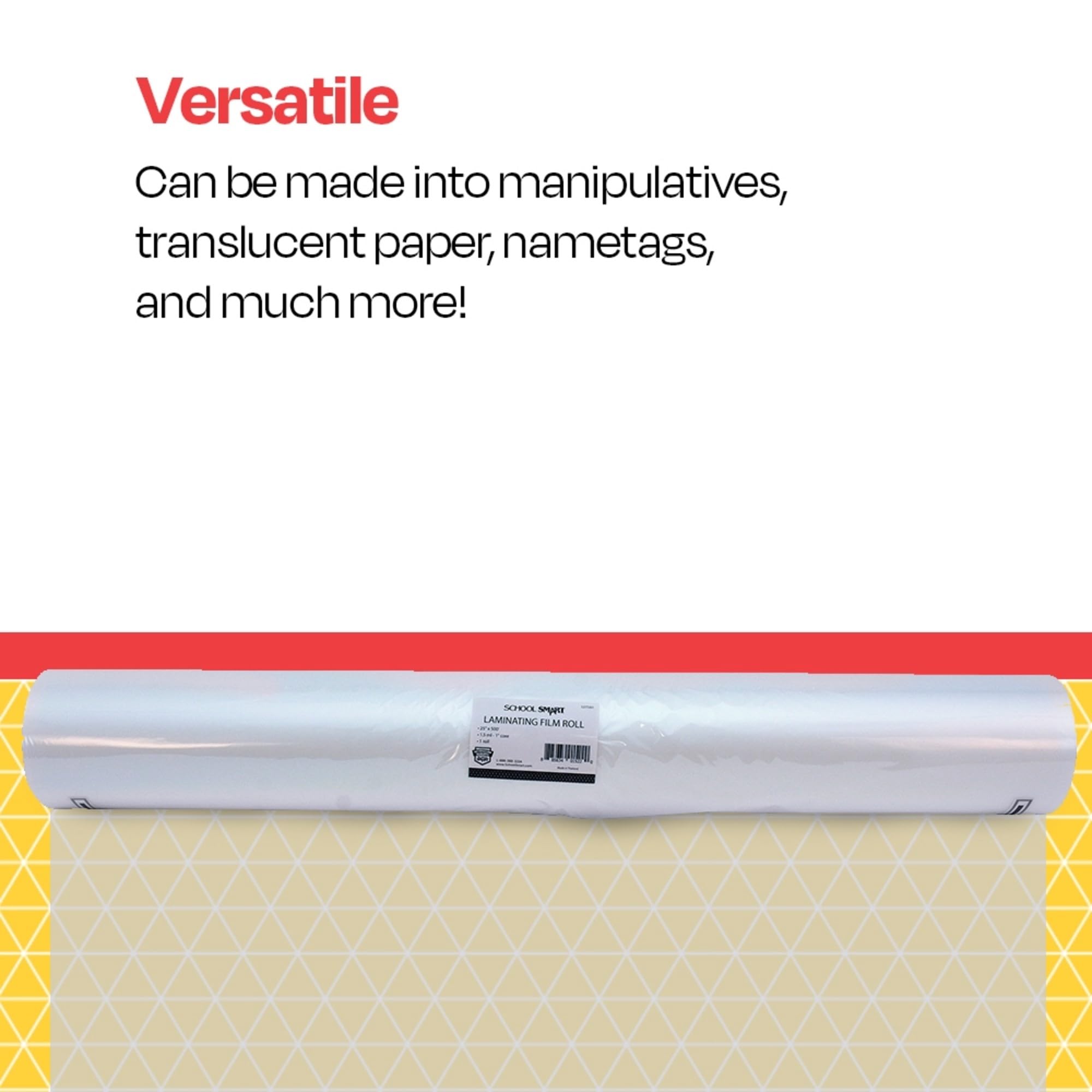 School Smart Laminating Film Roll, 25 Inches x 500 Feet, 1.5 mil Thick, High Gloss