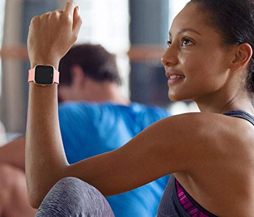 Fitbit Versa Smart Watch, Peach/Rose Gold Aluminium, One Size (S & L Bands Included) (Renewed)