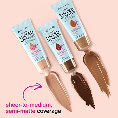 Wet n Wild Bare Focus Tinted Hydrator Matte Finish, Medium Tan, Oil-Free, Moisturizing Makeup | Hyaluronic Acid | Sheer To Medium Coverage