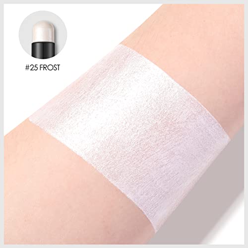 FOCALLURE Shimmer and Matte Cream Eyeshadow Stick,Smooth Brilliant Eye Brightener Pencil,High Pigment Eye Highlighter Pen for Women,Long Lasting Waterproof Eye Shadow and Liners Makeup (FROST)