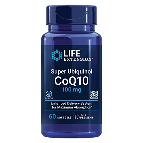 Life Extension Super Ubiquinol CoQ10 100 mg – For Heart Health & Anti-Aging - Cholesterol & Energy Management Supplement – Coenzyme Q10 for Organs - Gluten-Free, Non-GMO – 60 Softgels