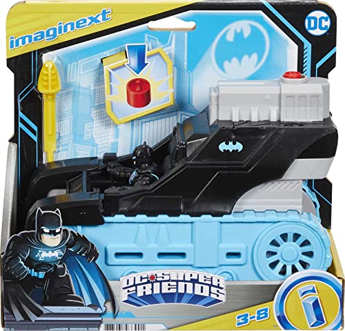 Imaginext DC Super Friends Batman Toy, Bat-Tech Tank with Light-Up Figure & Projectile Launcher for Preschool Kids Ages 3+ Years