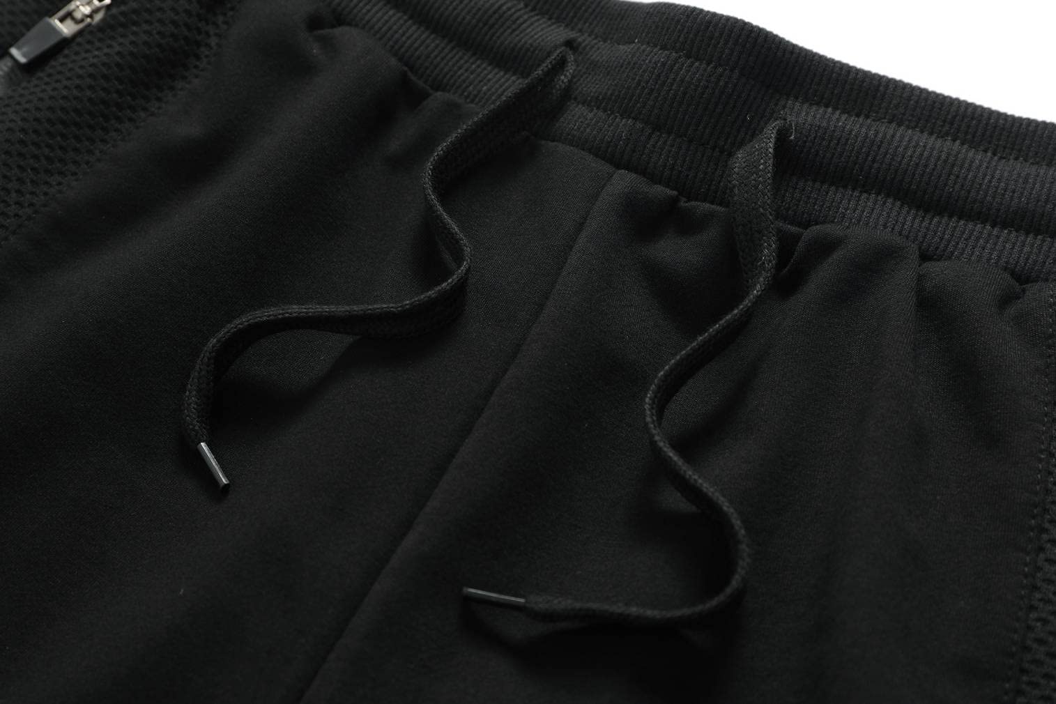 STICKON Mens Athletic Shorts Casual Sweat Shorts Summer Beach Shorts Drawstring Elastic Waist with Zipper Pockets Red-03 M
