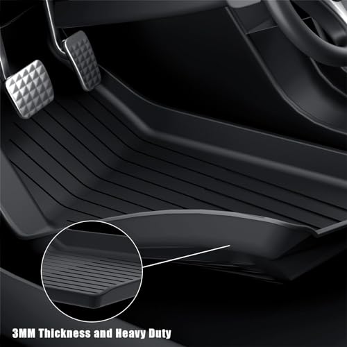 MIRAIDON Floor Mats for Tesla Model Y 2024-2020 with Cargo Liner, Deep Dish All Weather Floor Mats with TPE Cargo Trunk Accessories, Custom Floor Mats for Tesla Model Y (Set of 6, No Fit 7-Seat)