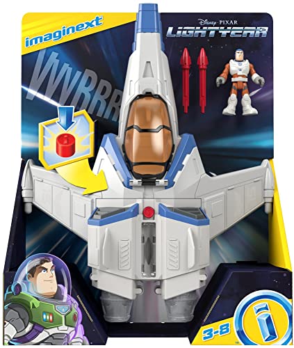 Disney and Pixar Lightyear Spaceship Toy, Imaginext Lights & Sounds XL-15 with Buzz Lightyear Figure for Pretend Play Ages 3-8 Years
