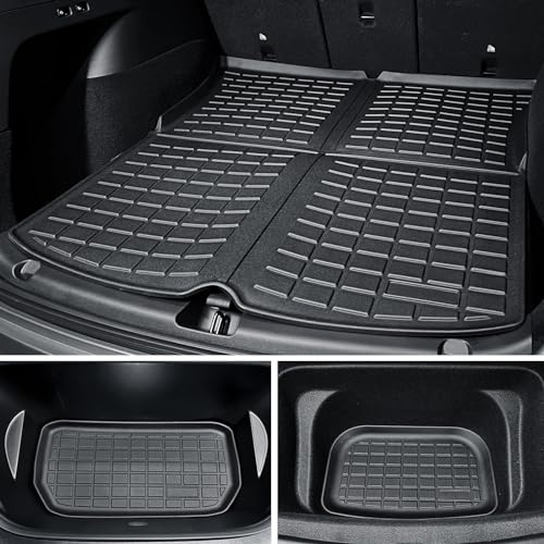 MIRAIDON Floor Mats for Tesla Model Y 2024-2020 with Cargo Liner, Deep Dish All Weather Floor Mats with TPE Cargo Trunk Accessories, Custom Floor Mats for Tesla Model Y (Set of 6, No Fit 7-Seat)