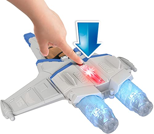 Disney and Pixar Lightyear Spaceship Toy, Imaginext Lights & Sounds XL-15 with Buzz Lightyear Figure for Pretend Play Ages 3-8 Years
