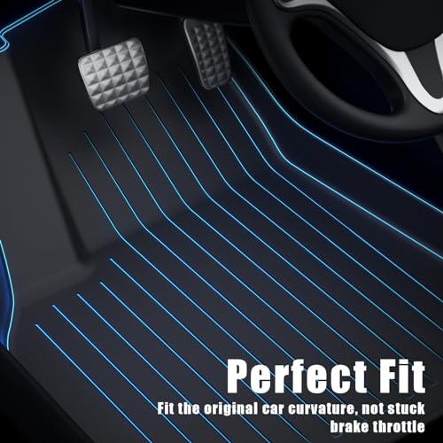 MIRAIDON Floor Mats for Tesla Model Y 2024-2020 with Cargo Liner, Deep Dish All Weather Floor Mats with TPE Cargo Trunk Accessories, Custom Floor Mats for Tesla Model Y (Set of 6, No Fit 7-Seat)