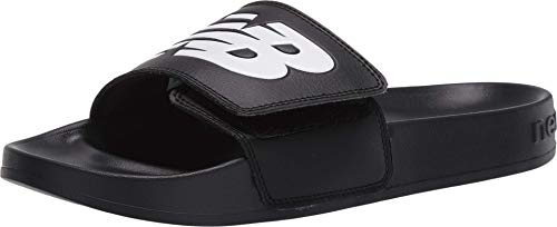 New Balance 200 V1 Adjustable Slide Sandal, Black/White, 3 US Unisex Little Kid