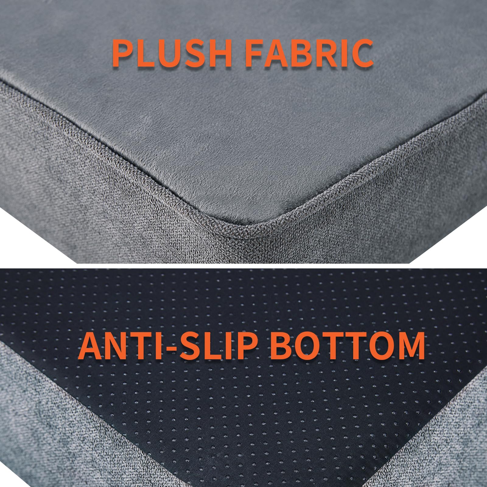 luckyvo Dog Bed Mat for Large Dogs, Orthopedic Gel Memory Foam, Waterproof, Removable Cover, 35x22x3 inches, Grey