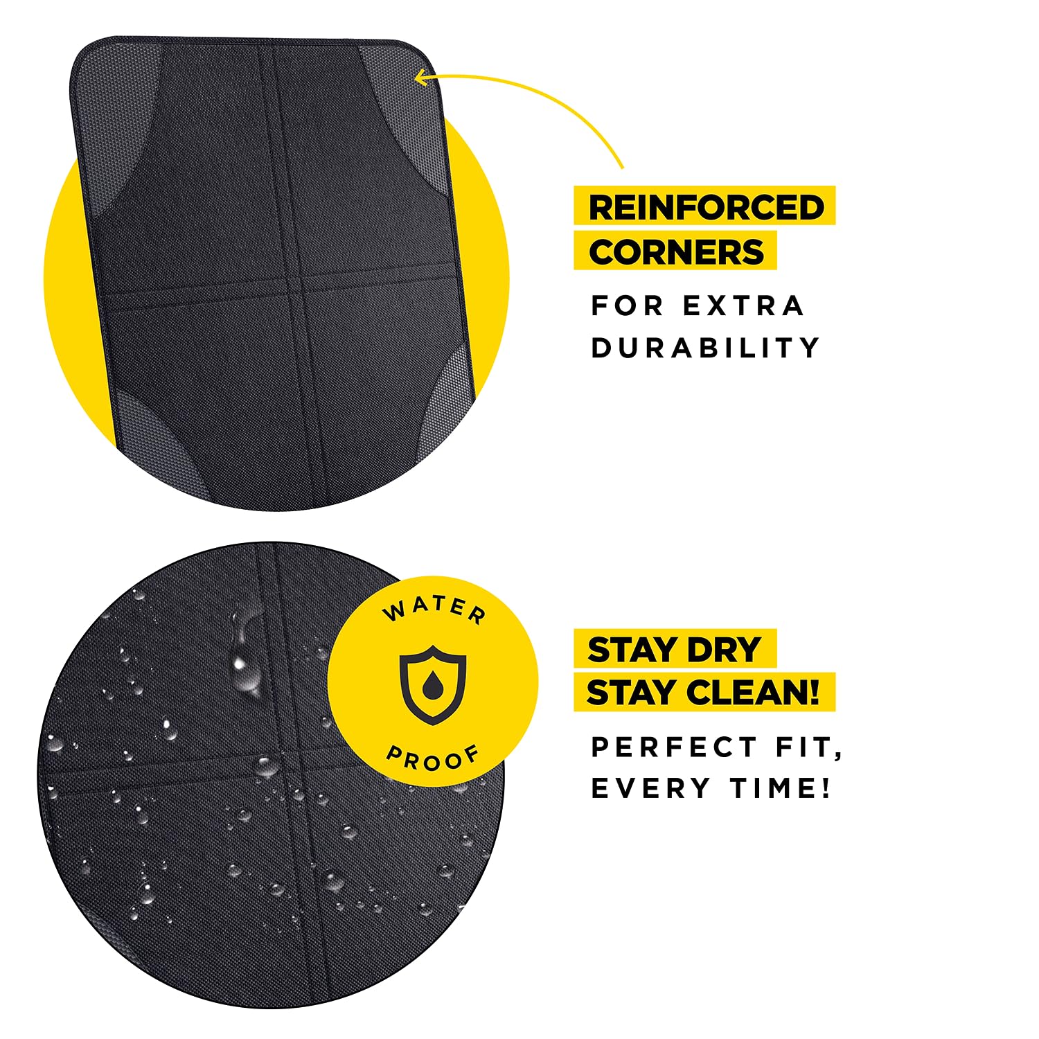 Car Seat Protector For Child Car Seat, Car Seat Protection For Baby Carseat, Non-Slip Seat Protector Under Baby Car Seat, Thick Padding Seat Cover For Car Seat With 2 Mesh Storage Pockets, 2 Pack