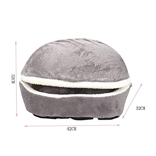 Bed Cat Bed Sleeping Bag Sofas Mat Hamburger Dog House Short Plush Small Bed Warm Puppy Kennel Nest Cushion 1Pcs Green