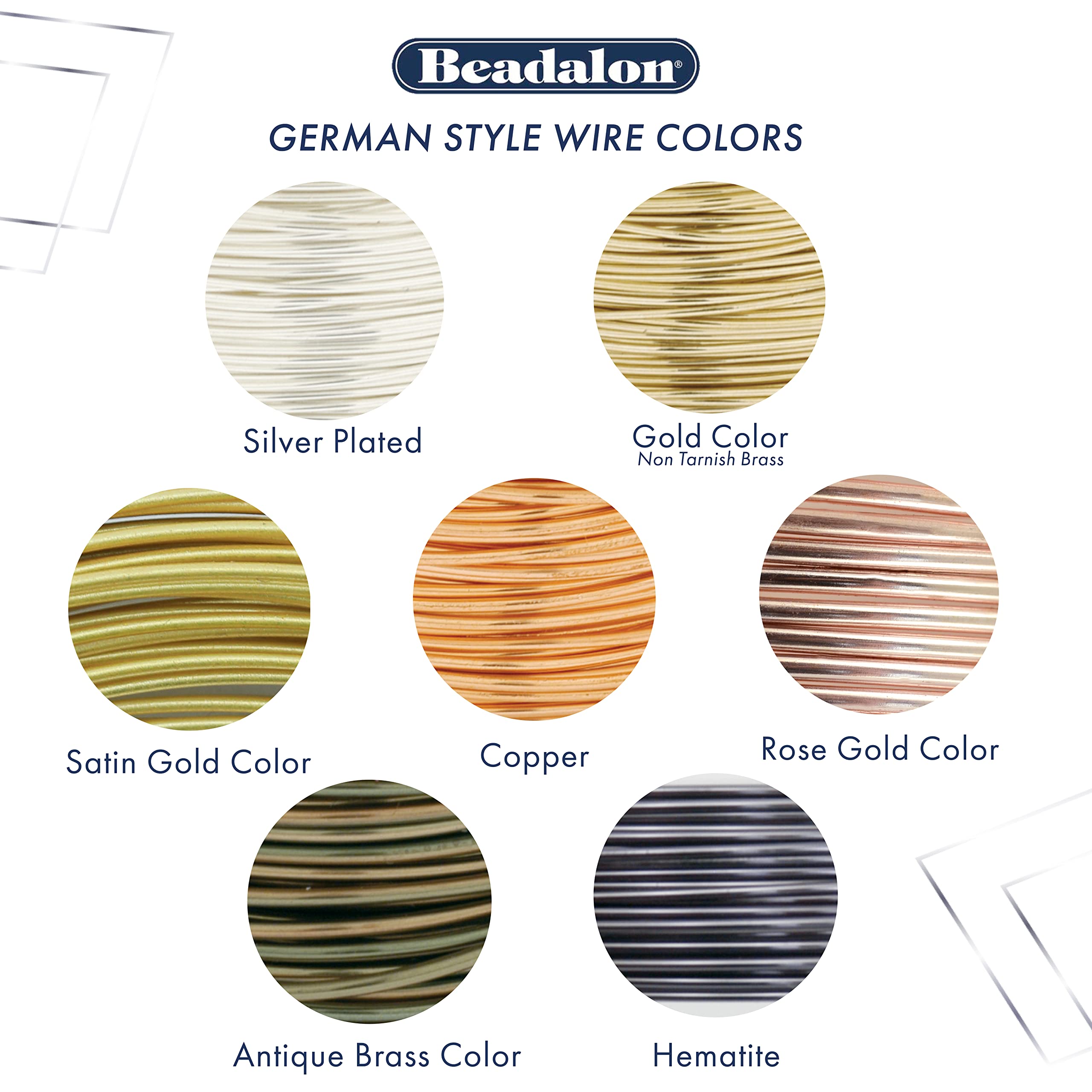 Beadalon German Style Wire for Jewelry Making, Round, Gold Color, 18 Gauge, 49 ft