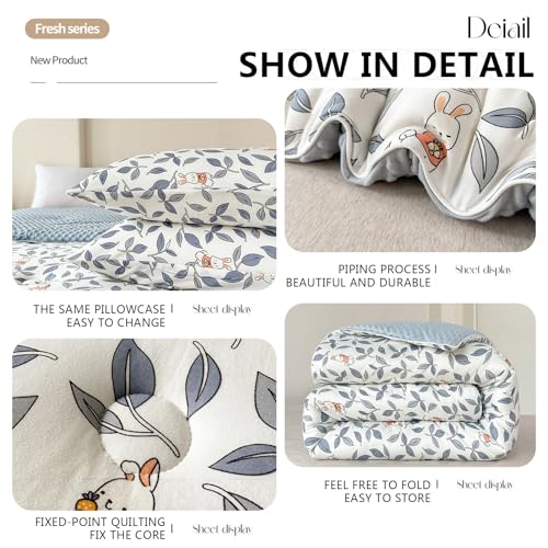 AOPPLSOT Winter Comforter Queen Size, Heavy Warm Quilt for Winter, Fluffy Quilts, Cotton+ Fiber, Thickened Winter Blanket,M,150 * 200cm 3kg