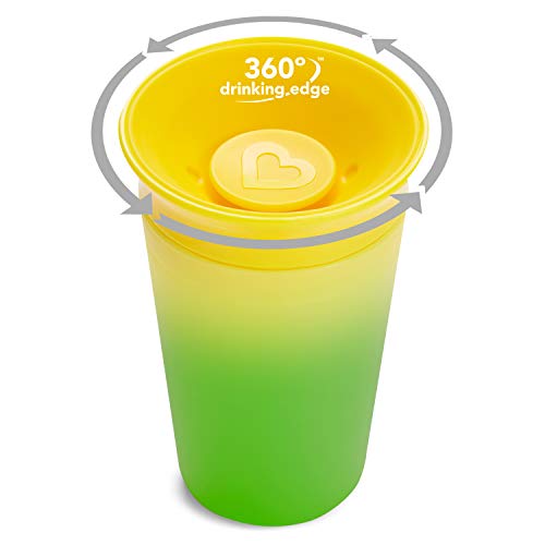 Munchkin® Miracle® 360 Color Changing Sippy Cup, 9 Ounce, 2 Pack, Pink/Yellow