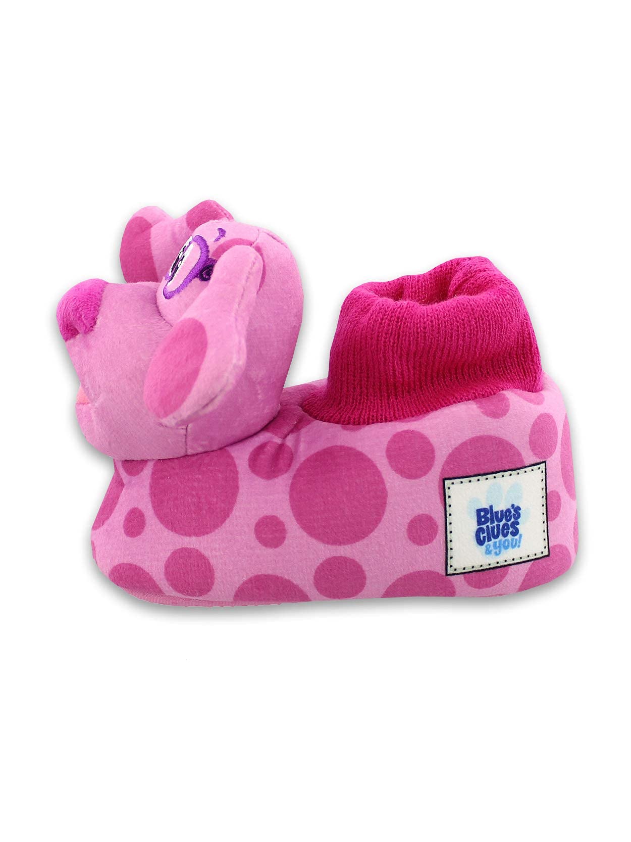 Blue's Clues & You Magenta Toddler Plush 3D Sock Top Slippers (5-6 M US Toddler, Magenta)