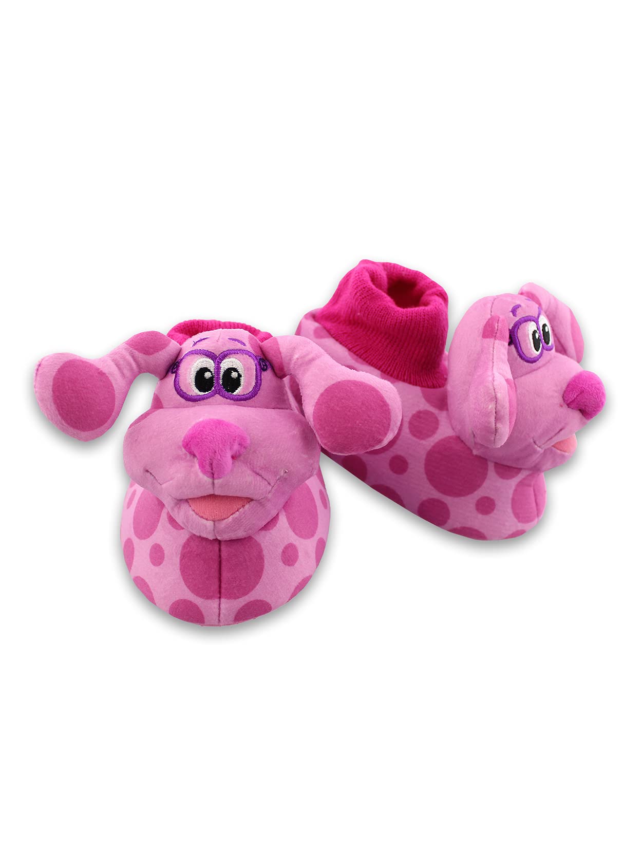 Blue's Clues & You Magenta Toddler Plush 3D Sock Top Slippers (5-6 M US Toddler, Magenta)