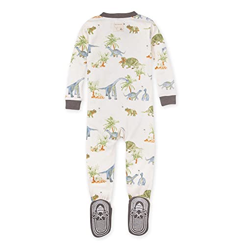 Burt's Bees Baby Boys' Unisex Pajamas, Zip-Front Non-Slip Footed Sleeper Pjs, Organic Cotton, Baby-Saurus, 18 Months
