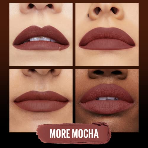 Maybelline Color Sensational Ultimatte Matte Lipstick, Non-Drying, Intense Color Pigment, More Mocha, Mid-Tone Mauve, 1 Count