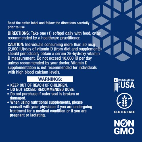 Life Extension Vitamin D3 175 Mcg (7000 Iu) – Promotes Bone Health, Brain Health And Immune Function – Non-gmo – Gluten-free – 1 Daily – 60 Softgels