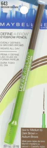 Maybelline New York Define-A-Brow Eyebrow Pencil, 643 Medium Brown, 0.0010 Ounce
