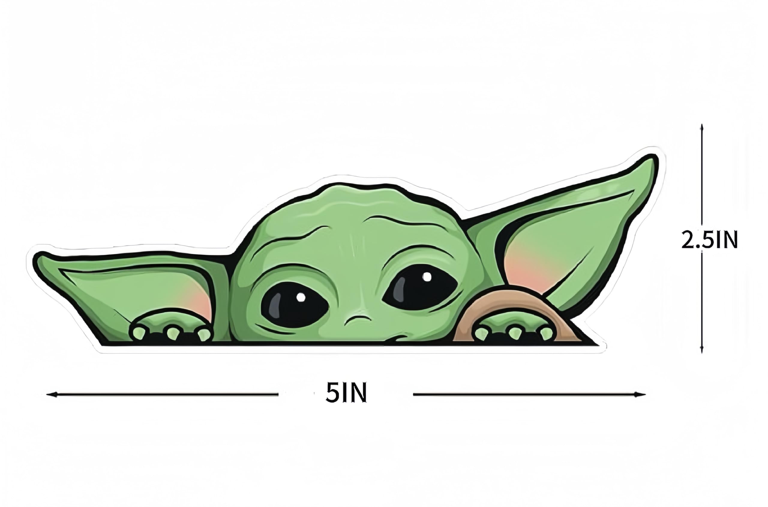 2 Pack - Peeking Baby Yoda Vinyl Decal Sticker for Cars | Trucks | Vans | SUVs | Walls | Windows | Laptops | Notebooks | Cups | Bottles | Size: 5" x 2.5" | H&S