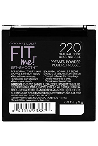 Maybelline New York Fit Me Set + Smooth Powder Makeup, Natural Beige, 0.3 oz.