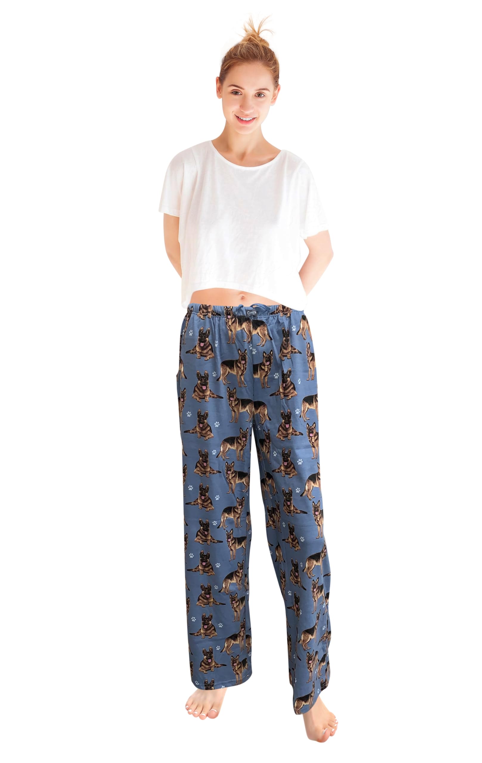 Collections Etc E & S Imports Women's German Shepherd Dog Lounge Pants- Dog Pajama Pants Bottoms - Large