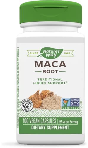 Nature's Way Maca Root, Traditional Libido, Energy, and Stamina Support*, 525mg per serving, 100 Vegan Capsules