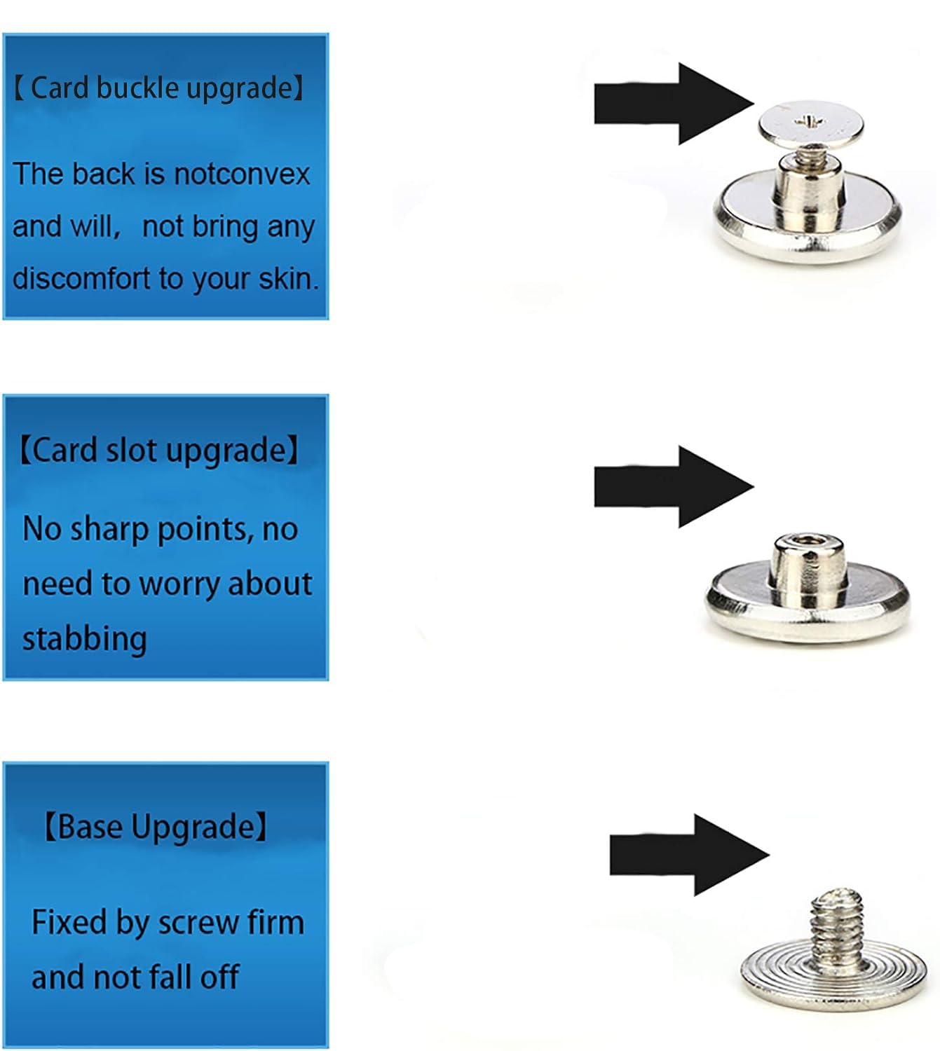 12 Pcs Button for Sewing Metal Jeans ,ICEYLI 17 mm No-Sew Nailess Removable Metal Jeans Buttons Replacement Repair Combo Thread Rivets and Screwdrivers