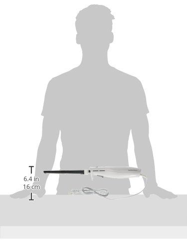 Hamilton Beach Electric Knife for Carving Meats, Poultry, Bread, Crafting Foam & More, with Reciprocating Serrated Stainless Steel Blades, Ergonomic Design, Storage Case + Fork Included, White