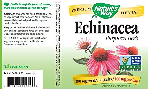 Nature's Way Echinacea Herb Capsules, 180 Count