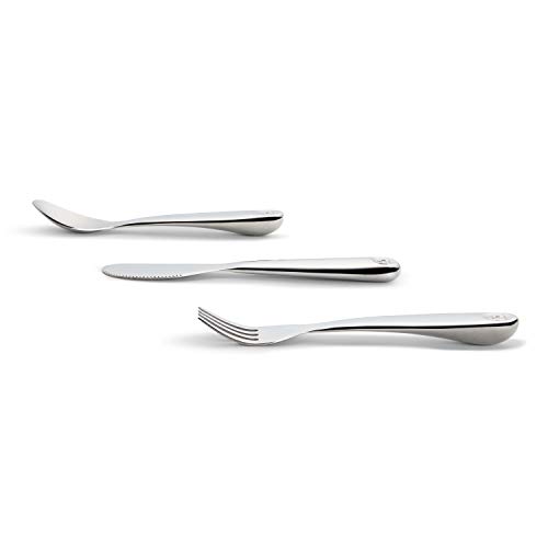 Munchkin® Polish™ Stainless Steel Toddler Fork, Knife and Spoon Utensil Set, 3 Piece