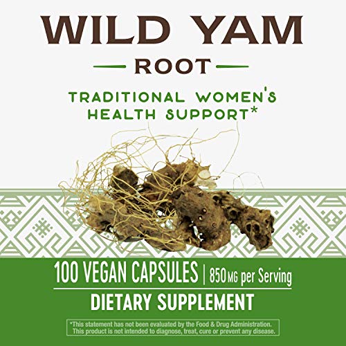 Nature's Way Wild Yam Root, Traditional Women's Health and Gastrointestinal Support*, 850 mg per serving, 100 Vegan Capsules