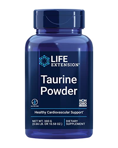 Life Extension Taurine Powder 750 mg - Pure Amino Acid Supplement for Heart, Liver, Nerve & Brain Health Support - Unflavored, Non-GMO, Gluten Free, Vegetarian - 382 servings, 10.58 Ounce