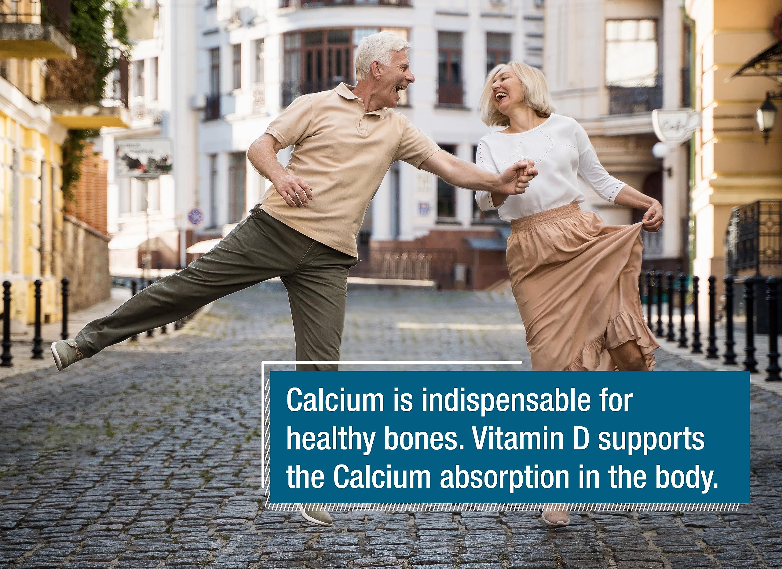 German Calcium + VIT. D - 240 Vegetarian Drink Effervescent Tablets - Orange-Grapefruit Flavor - Made in Germany