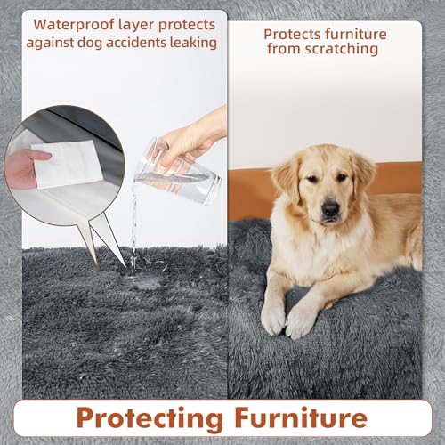 Mora Pets Dog Couch Bed for Furniture Protector Waterproof Dog Mat with Removable Washable Cover and Anti-Slip Bottom Bolster Plush Pet Sleeping Mattress for Large Medium Small Dogs