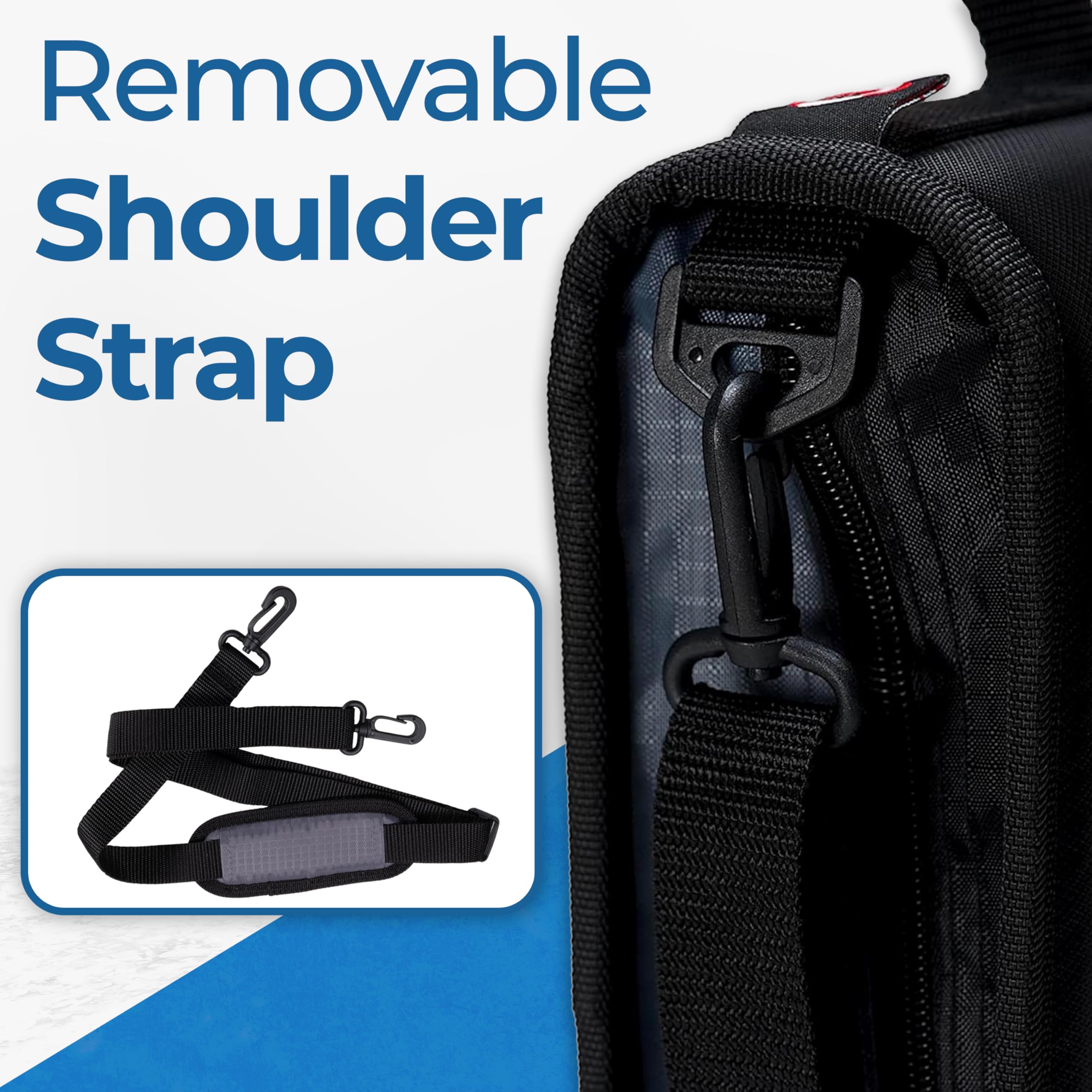 Case-it The King Sized Zip Tab Zipper Binder - 4 Inch D-Rings - 5 Subject File Folder - Multiple Pockets - 800 Sheet Capacity - Comes with Shoulder Strap - Jet Black D-186