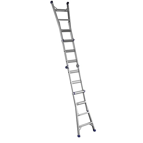 COSCO 18ft Reach Height Aluminum Multi-Position Ladder ,300 lb. Load Capacity Type IA Duty Rating