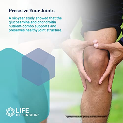 Life Extension Glucosamine / Chondroitin Capsules - Joint Health Supplement Pills - Advanced Formula for Healthy Cartilage, Knee Support & Joints Strength - Gluten Free, Non-GMO - 100 Capsules