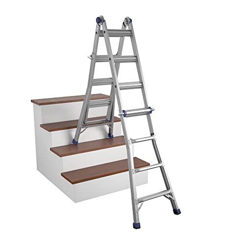 COSCO 18ft Reach Height Aluminum Multi-Position Ladder ,300 lb. Load Capacity Type IA Duty Rating