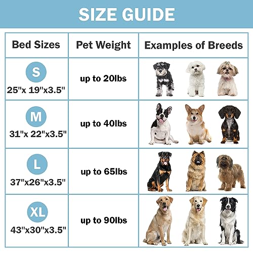 Nepfaivy Extra Large Dog Bed - Faux Fur Plush, 42 x 28in, Non-Slip, Washable, Anti-Anxiety, Supportive