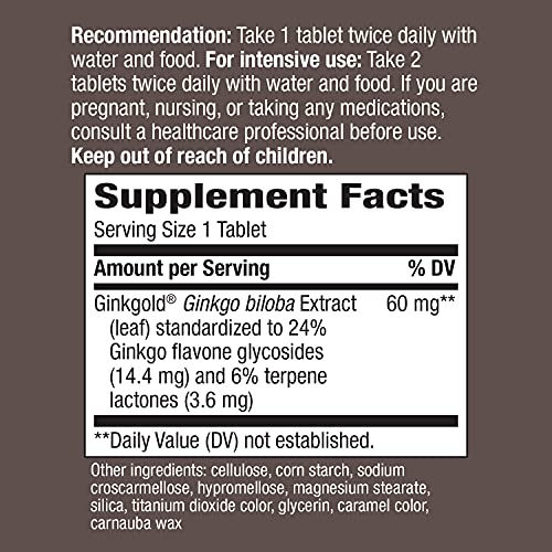 Nature's Way Ginkgold, Supports Memory and Mental Sharpness*, 50 Tablets